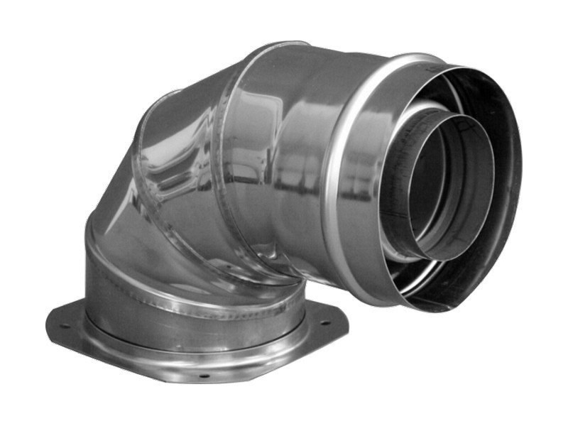 Concentric air and flue elbow 87° DN60/100 with mounting flange | SPS24