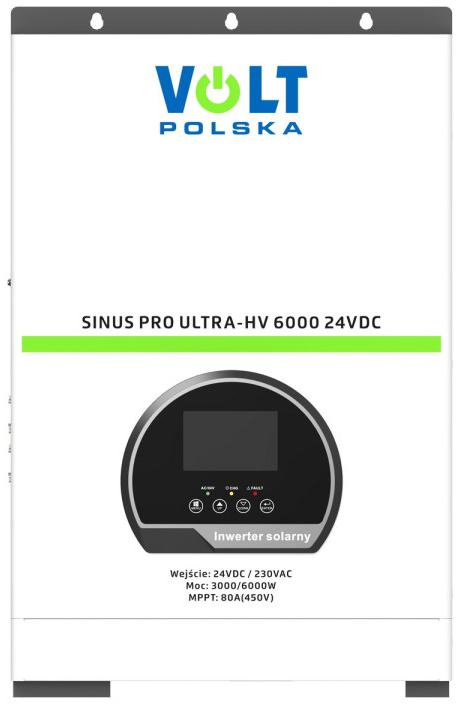 SinusPro Ultra-HV 6000 24V/230V 3000/6000W 80A MPPT (450V) solar inverter | SPS24